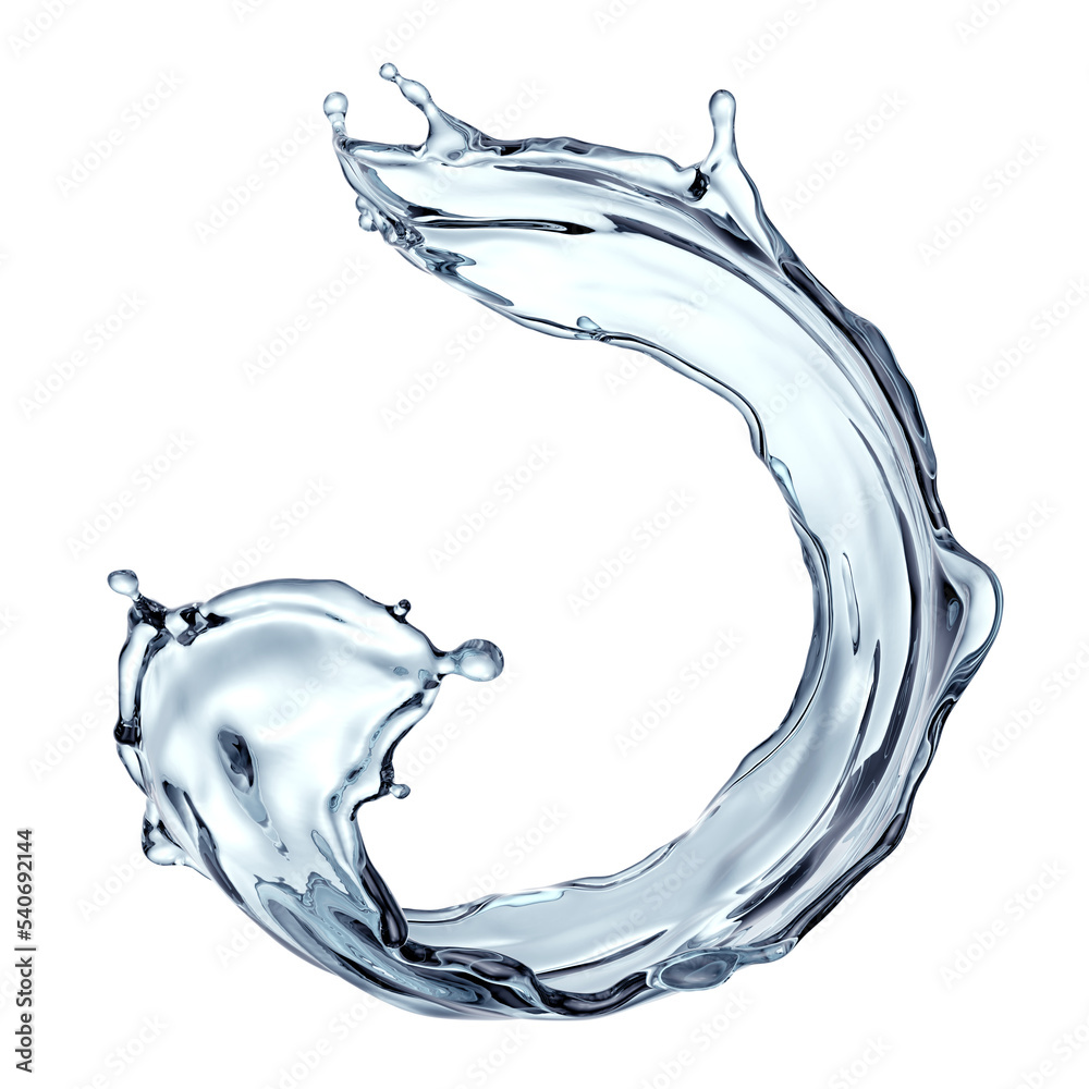 Water splash shape. Liquid splash 3d illustration Stock Illustration ...