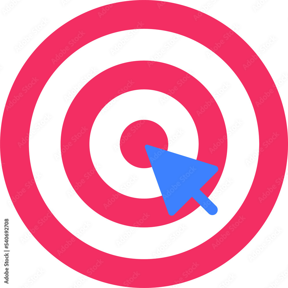 Icon business flat design concept target audience. PNG Stock ...