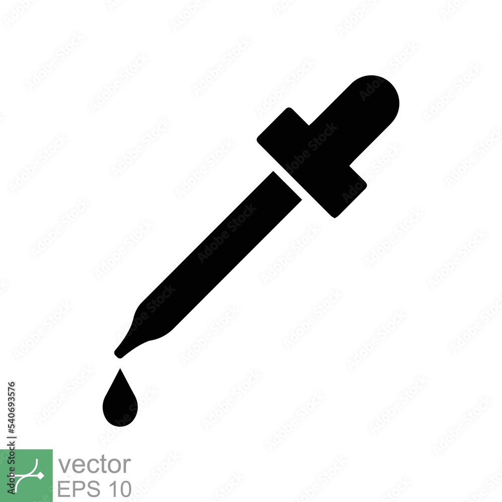 Dropper icon. Simple flat style. Pipette, eye drop, medicine, bottle ...