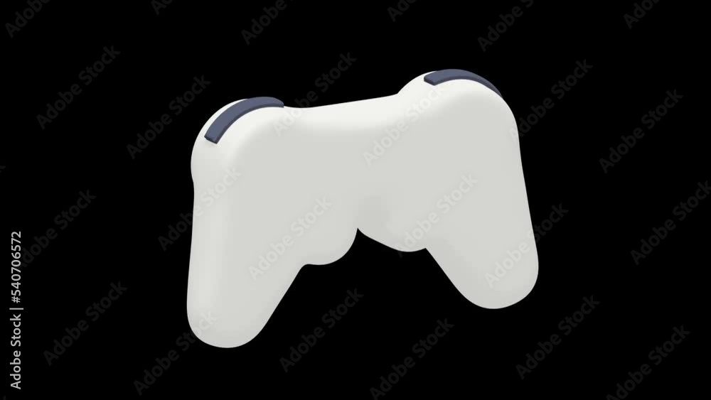 Game controller or gamepad for videogames spin on black background. 4K ...