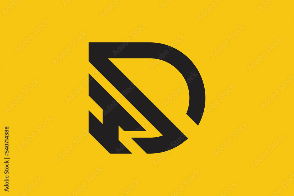 Vecteur Stock Minimal DH logo. Icon of a HD letter on a luxury ...