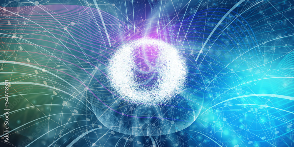 Abstract tunnel, the black hole with metallic sphere in center ...