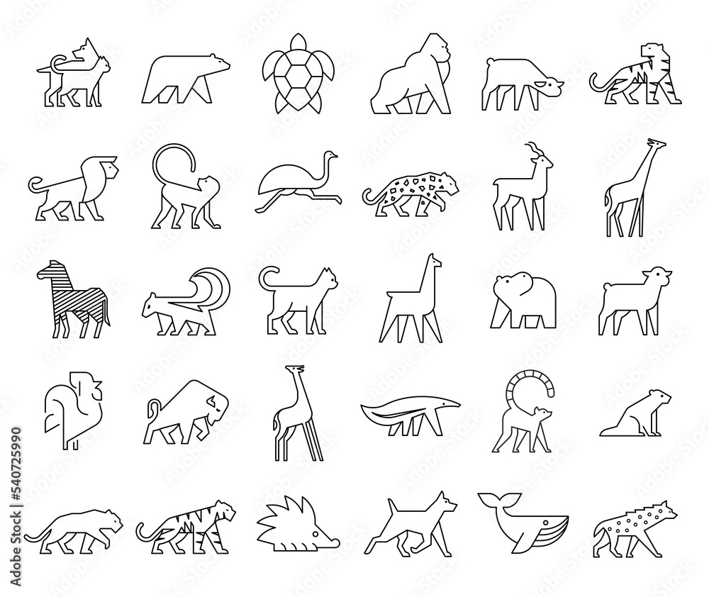 Animals logos collection. Animal logo set. Isolated on White background ...