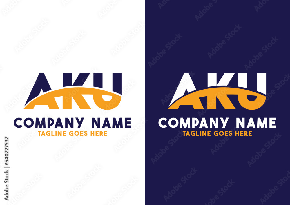 Letter AKU logo design vector template, AKU logo Stock Vector | Adobe Stock