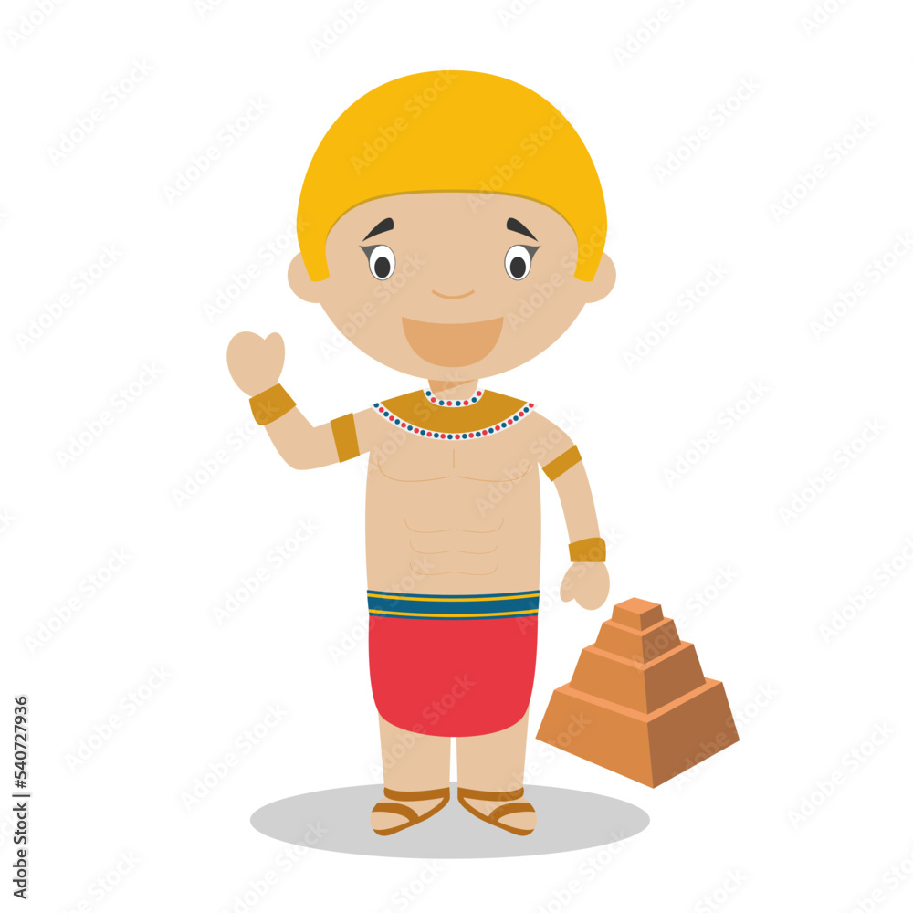 Imhotep cartoon character. Vector Illustration. Kids History Collection ...