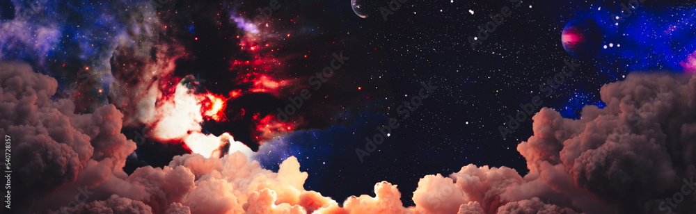 Mystical beautiful space. Unforgettable diverse space background ...
