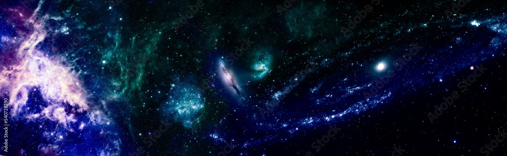 Colorful Starry Night Sky Outer Space background . Space scene with ...