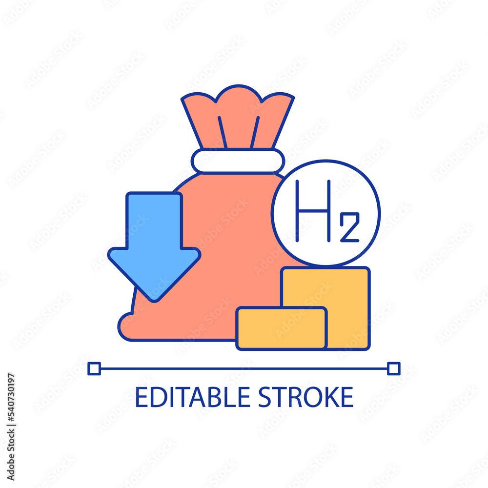 Hydrogen energy benefit RGB color icon. Carbon free economy. Renewable ...