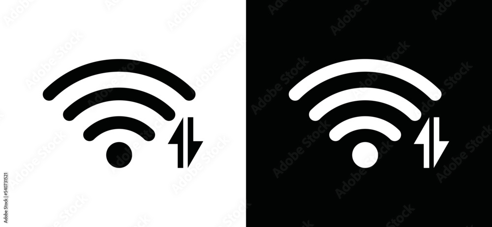 Signal strength icon. Wi-fi or wireless connection sign silhouette ...
