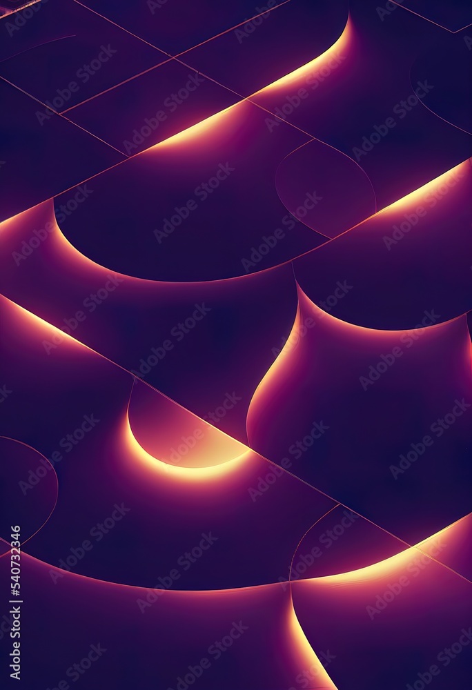 Abstract architectural neon background. Isometric architecture ...