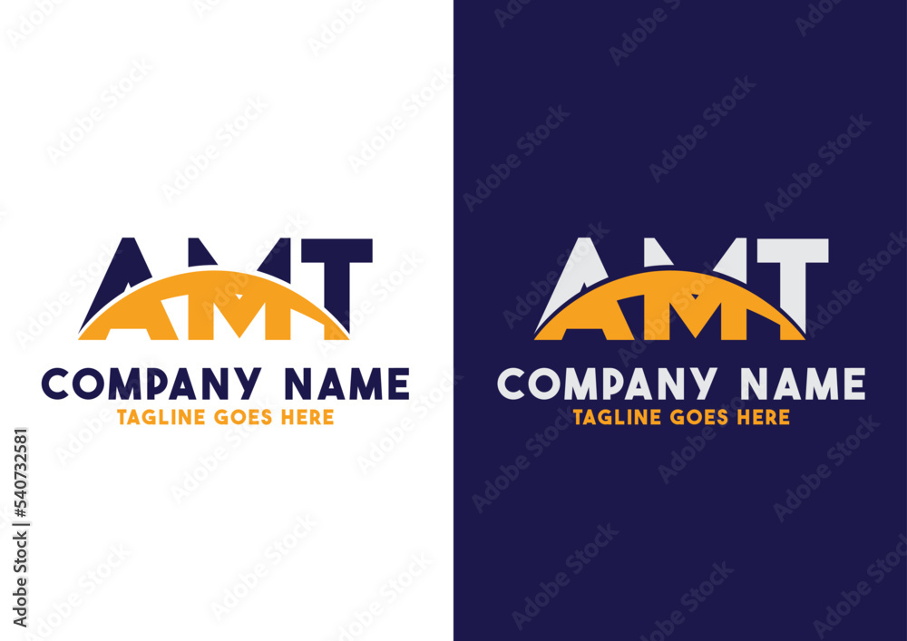 Letter AMT logo design vector template, AMT logo Stock Vector | Adobe Stock