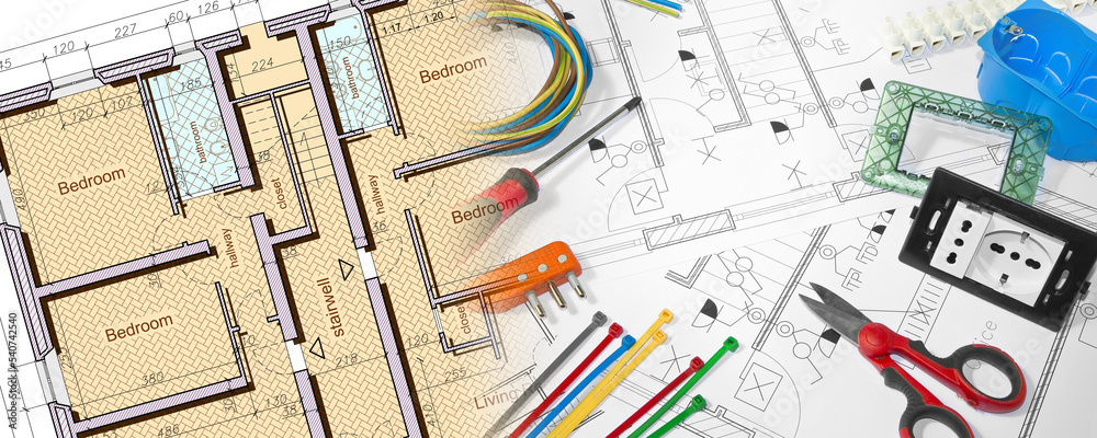 Electrical work tools and electrical system with a residential building ...