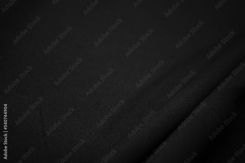 Texture of dark black fabric closeup. Low key photo. Plexus threads ...