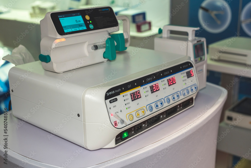 Manila, Philippines - Aug 2022: A Shinva syringe pump and steam ...