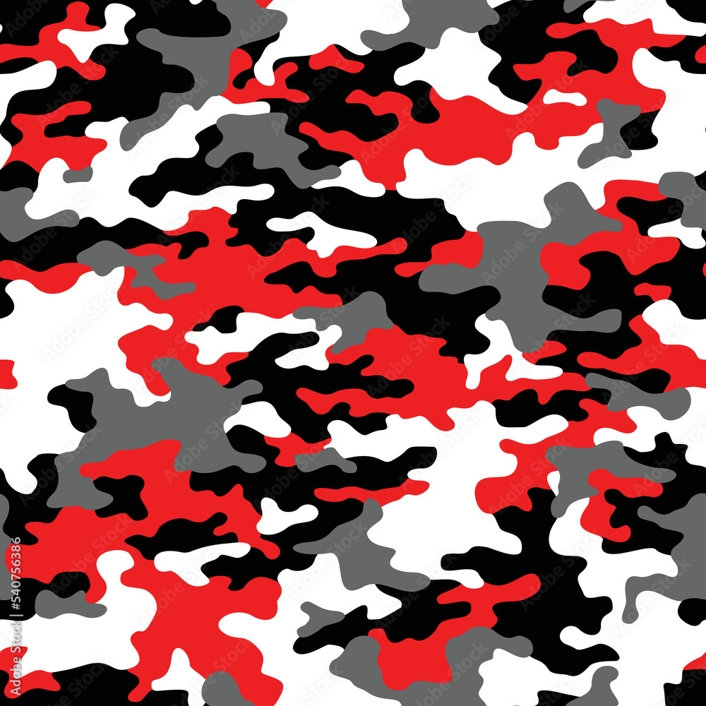 Camouflage texture seamless pattern. Abstract modern military camo ...