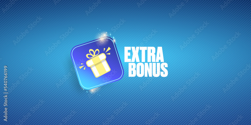 vector extra bonus horizontal banner design template with gift icon and ...