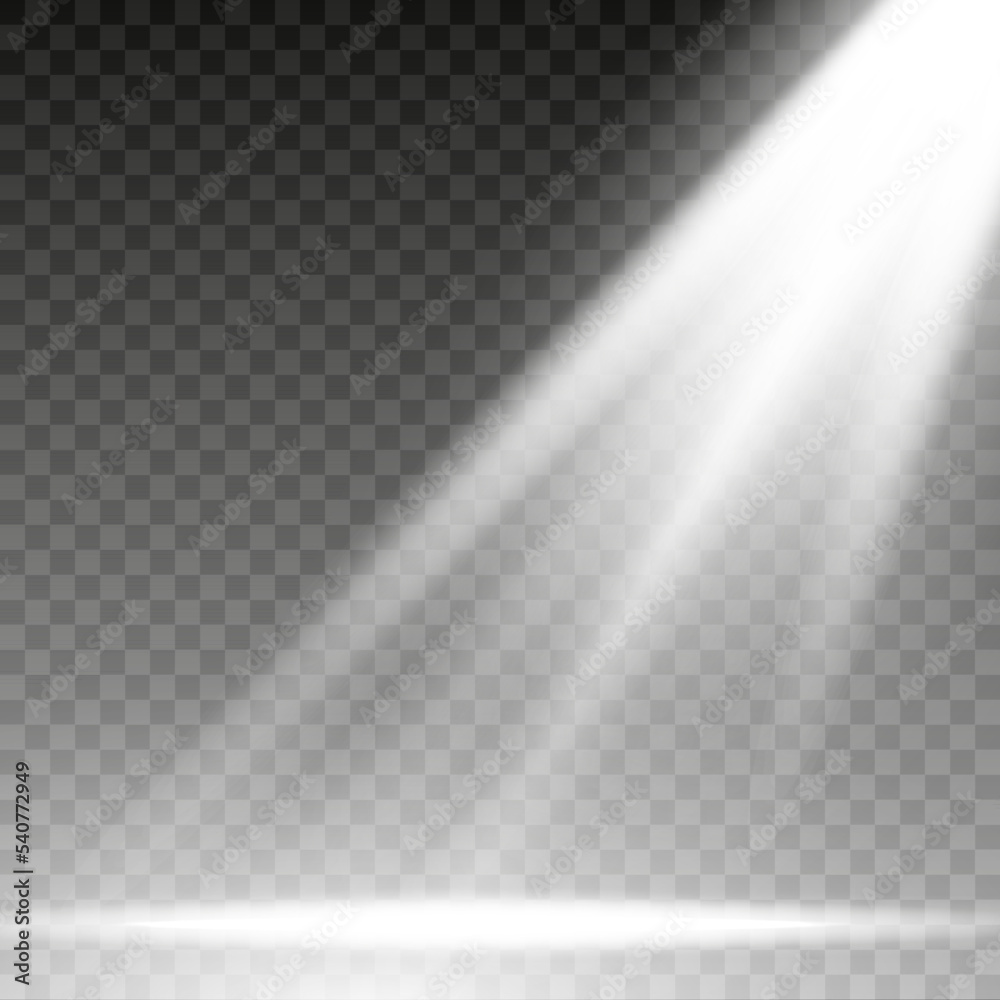 Light from a lamp or spotlight. Lighted scene. podium under the ...