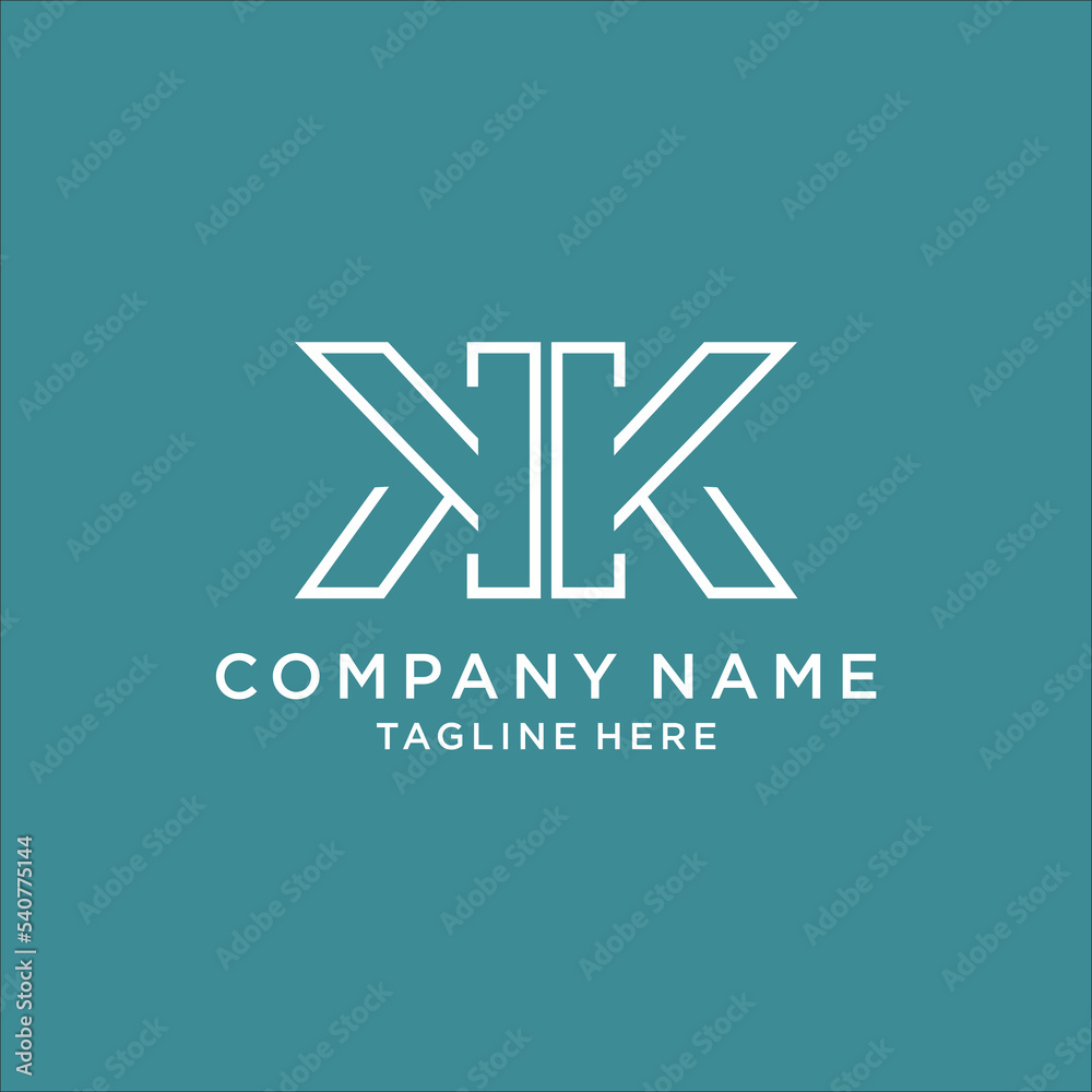 letter K Logo design concept. Minimalist k kk creative initial based ...