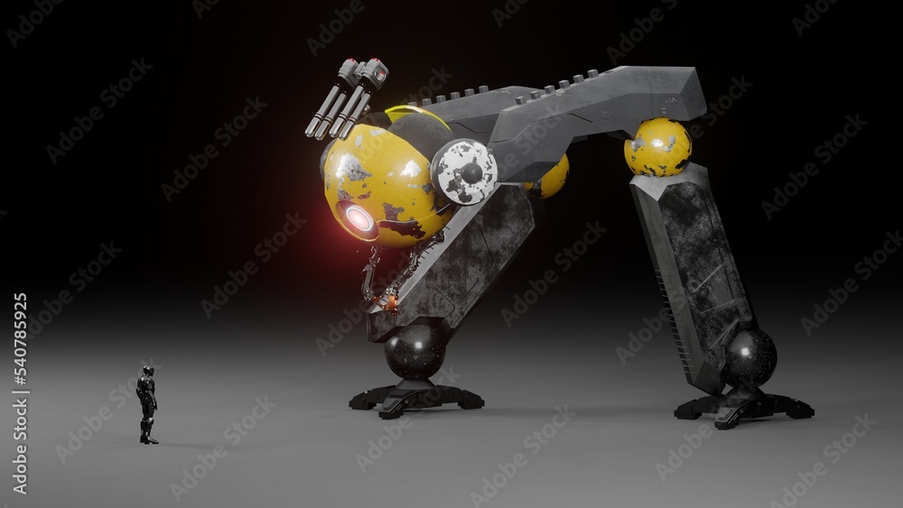 AI Robot looks cute on the outside But hide the laser gun ready to ...