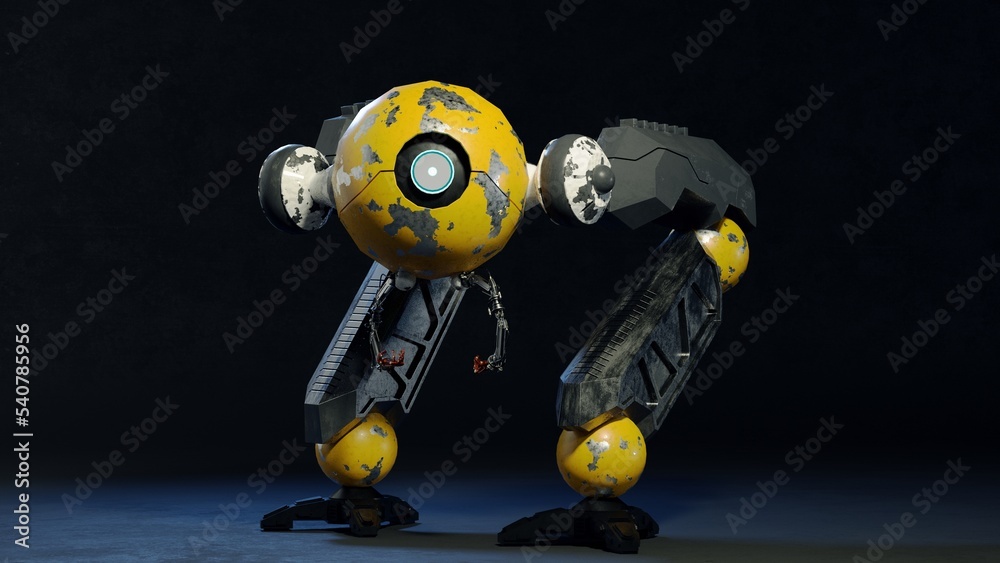 AI Robot looks cute on the outside But hide the laser gun ready to ...