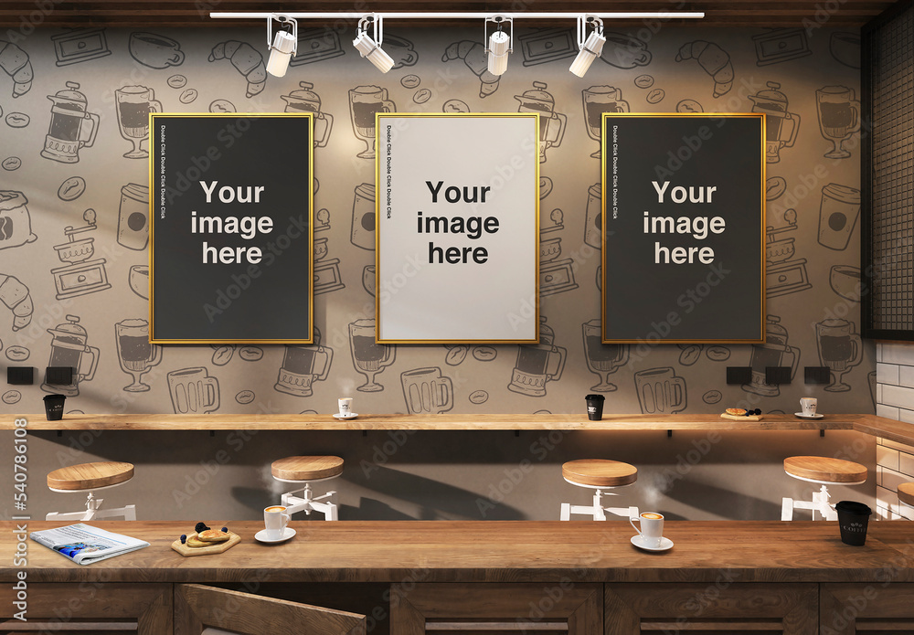 Coffee Place Poster Mockup Stock Template | Adobe Stock