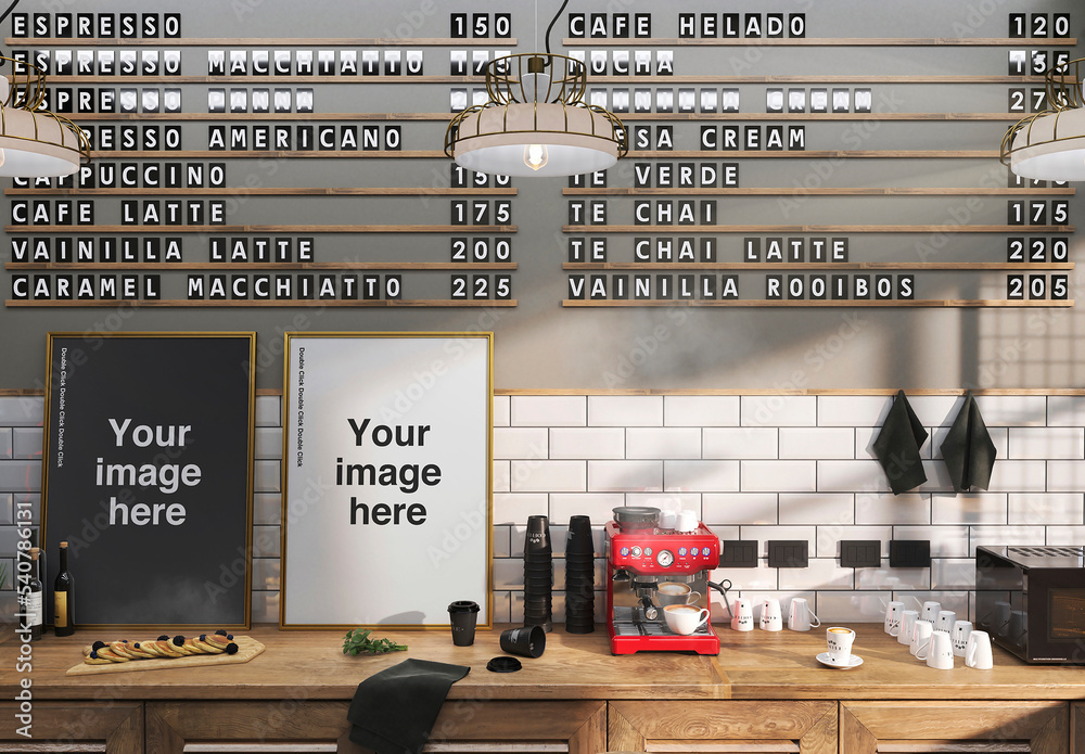 Coffee Place Poster Mockup Stock Template | Adobe Stock