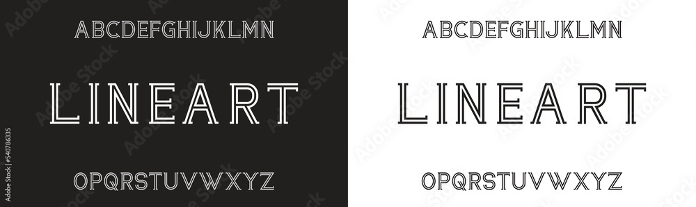 LINEART Elegant Modern alphabet letters font. Classic Tech Lettering ...