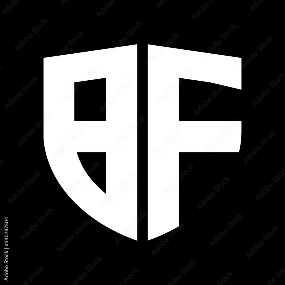 Vecteur Stock bf letter logo with black background. bf icon design with ...