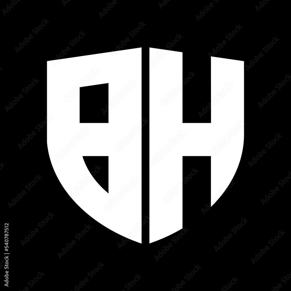 bh letter logo with black background. bh icon design with monogram ...