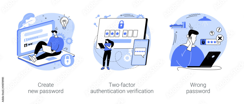 Password management isolated cartoon vector illustrations se Stock ...
