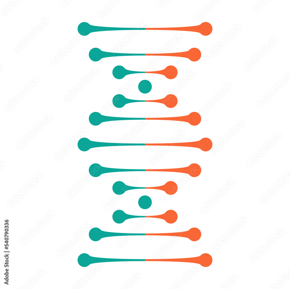 Genetic code, twisted DNA molecule, spiral or helical shape gene model ...