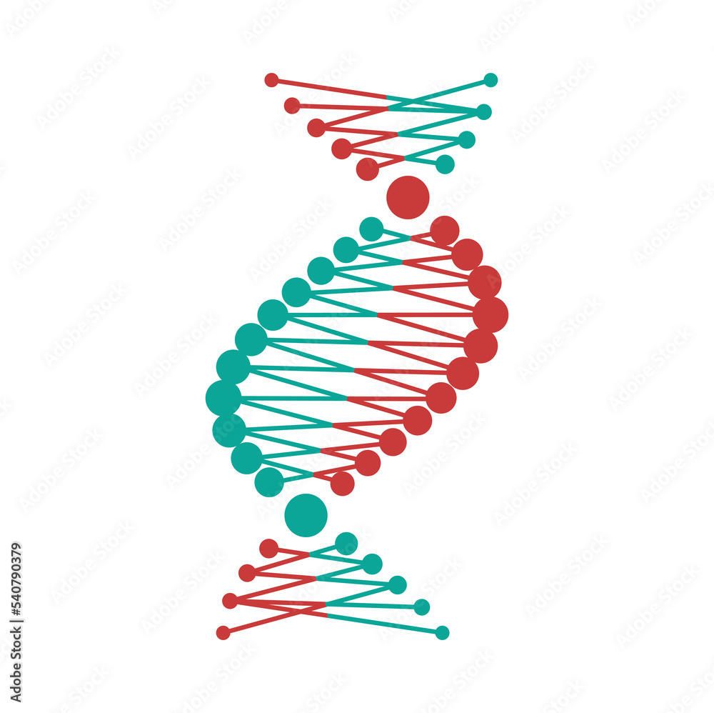 Genetic code, twisted DNA sequence of chromosomes isolated cartoon ...
