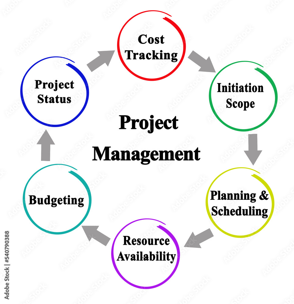 Six Components of Project Management Stock Illustration | Adobe Stock