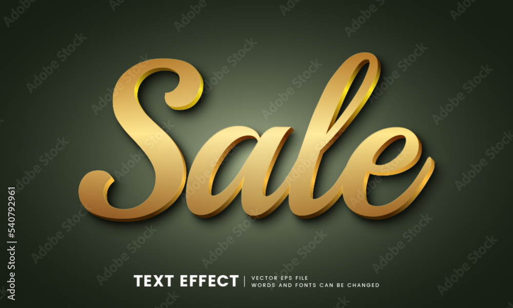 Editable elegant 3d gold sale text effect. Luxury fancy golden font ...