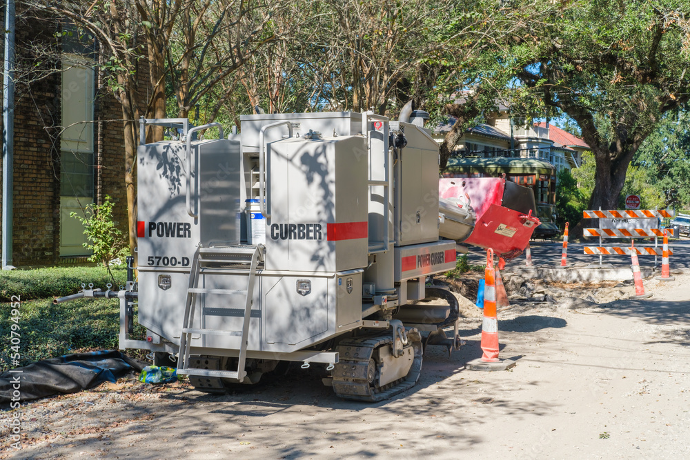 Rear View of Power Curber 5700-D Curb Machine Parked on Lowerline ...