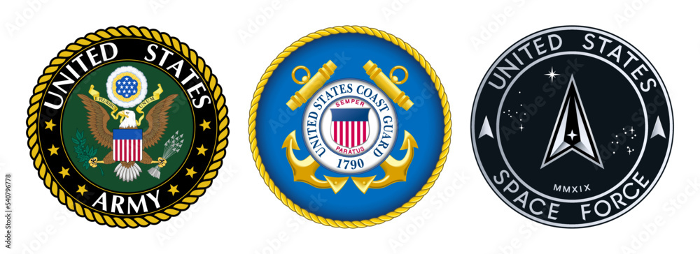 Vetor de Vector seal of the United States Army. US Coast Guard. US ...