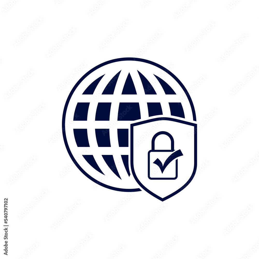 Secure network icon. Secure networking flat symbol design for web. Network illustration isolated ...