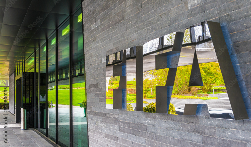 View on the building of FIFA headquarters in Zurich, Switzerland Stock ...