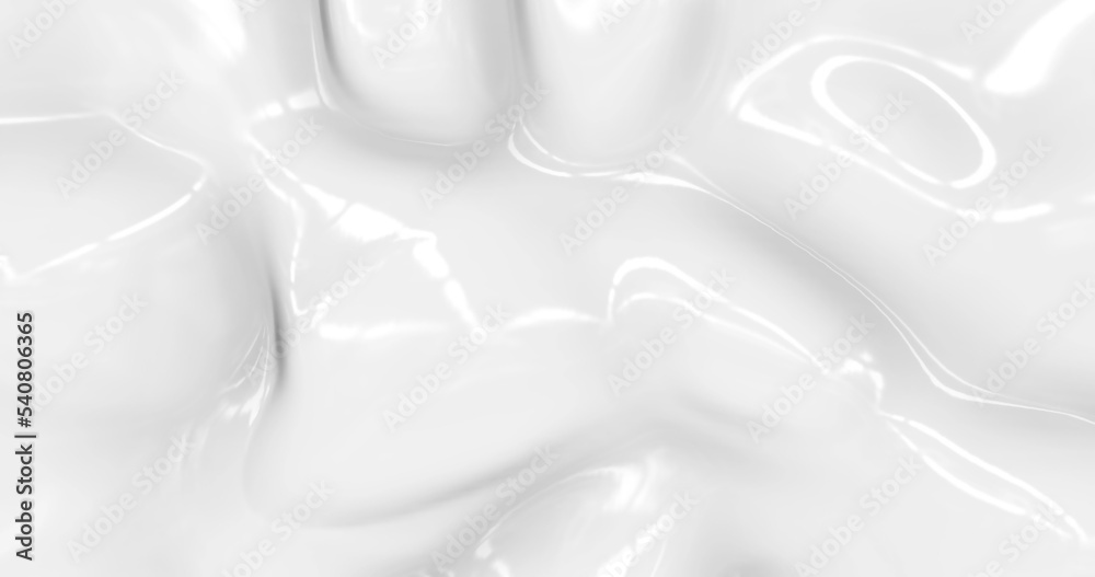 Liquid abstract white background. Smooth glossy texture 3D rendering 3D ...