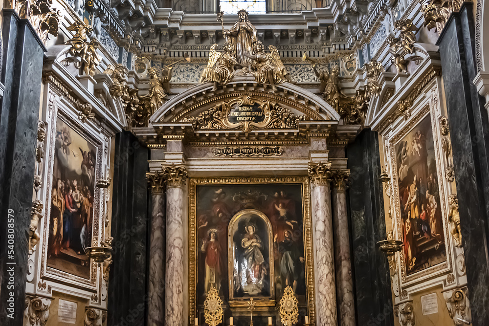 Interior of Catholic Cathedral of Sainte Reparate (Basilique-Cathedrale ...