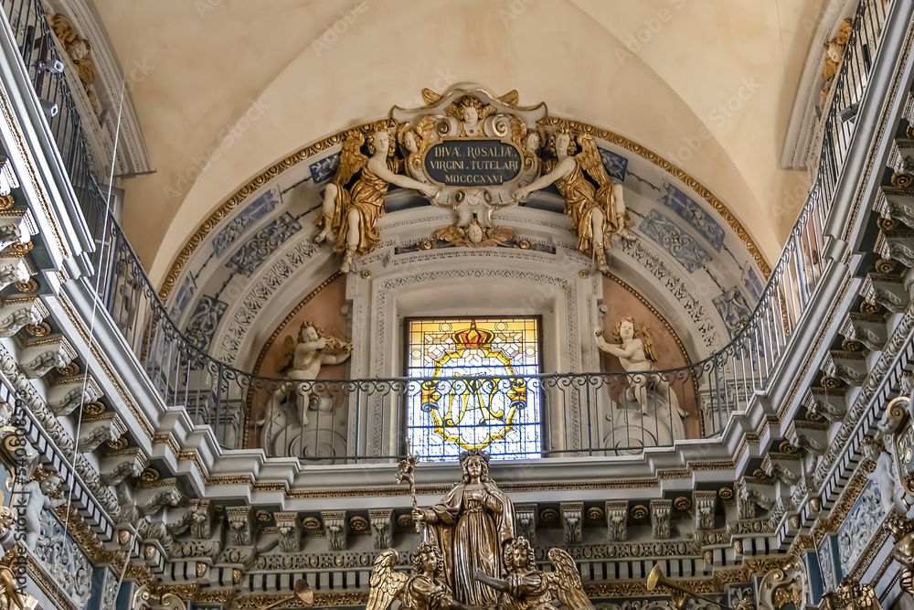 Interior of Catholic Cathedral of Sainte Reparate (Basilique-Cathedrale ...