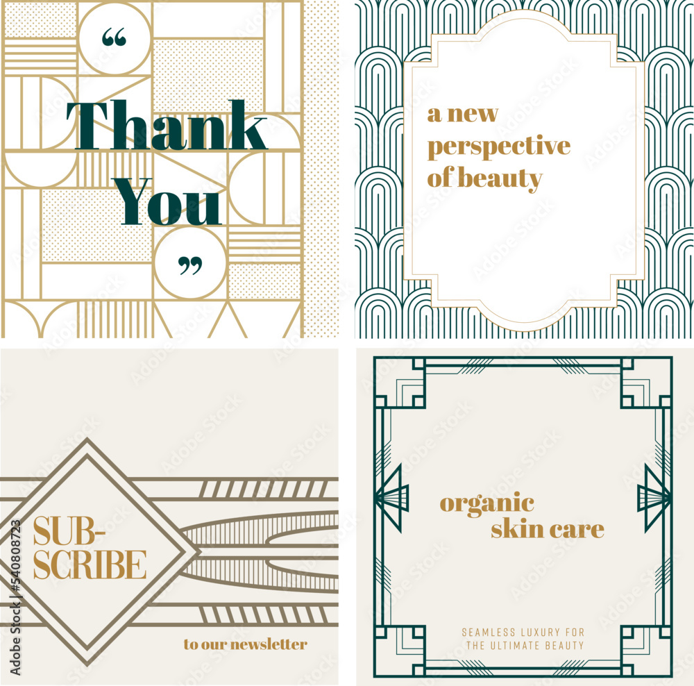 Art deco post design pack Stock Vector | Adobe Stock