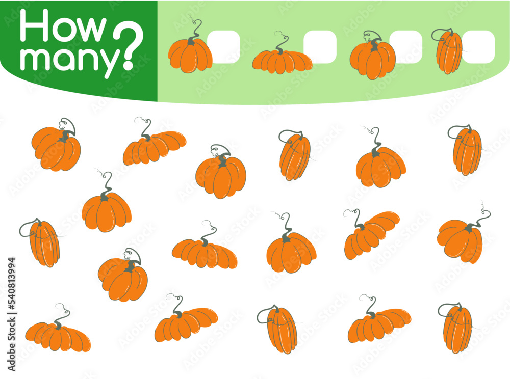 Counting game for preschool children vector illustration. Educational ...