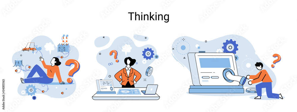 Thinking process of functioning of consciousness, which determines ...