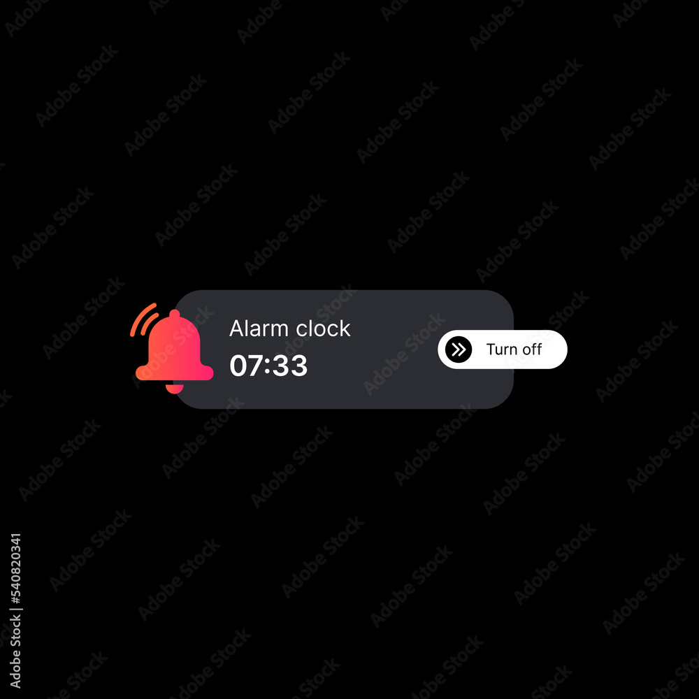 Alarm Clock Notification Banner Illustration. Social Media UI Concept ...