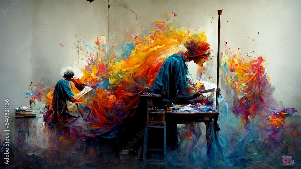 amazing artist at work painting art background wallpaper HD Stock ...