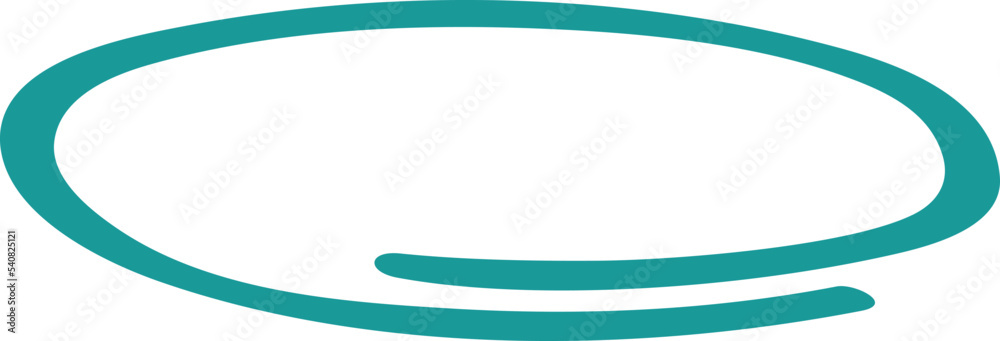 Turquoise circle, pen draw. Highlight hand drawing circle isolated on ...