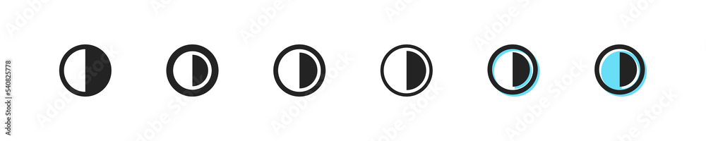 Dark and light mode icon. Day and night vector symbol. Simple morning ...
