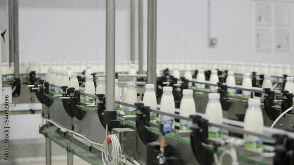 Conveyor Package distribution mechanism at industrial factory. Conveyor ...