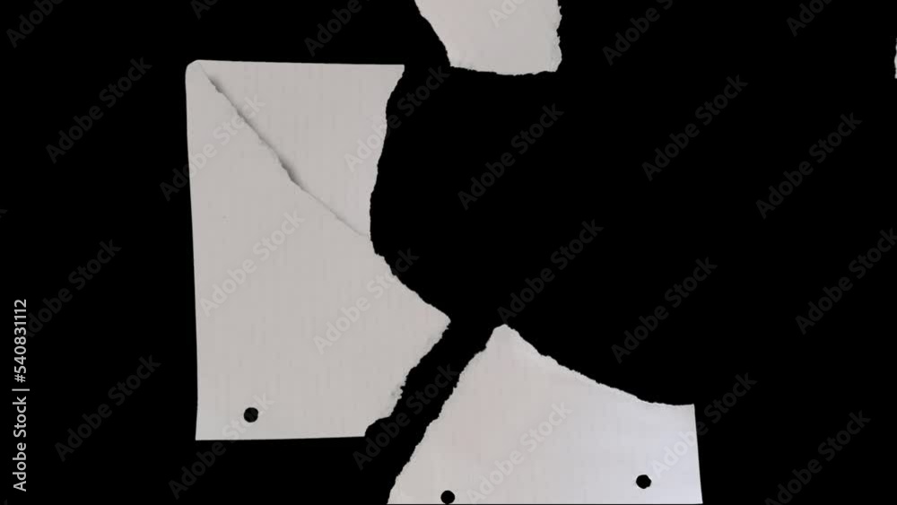 Ripped paper animation with transparent alpha background Stock ビデオ ...